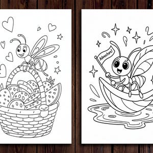 Kawaii Ant Coloring Pages for Kids & Adults | 20 Cute Chibi Cartoon ...