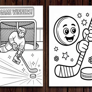Hockey Coloring Pages: Winter Sports Activity (PDF Download) - Etsy
