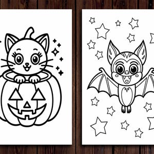 Kawaii Halloween Coloring Pages | 20 Cute and Spooky Designs for Kids ...