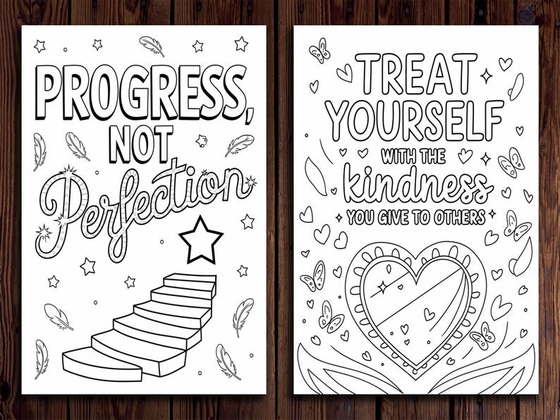 Self Care Quotes Coloring Pages | Positive Affirmation Sheets ...
