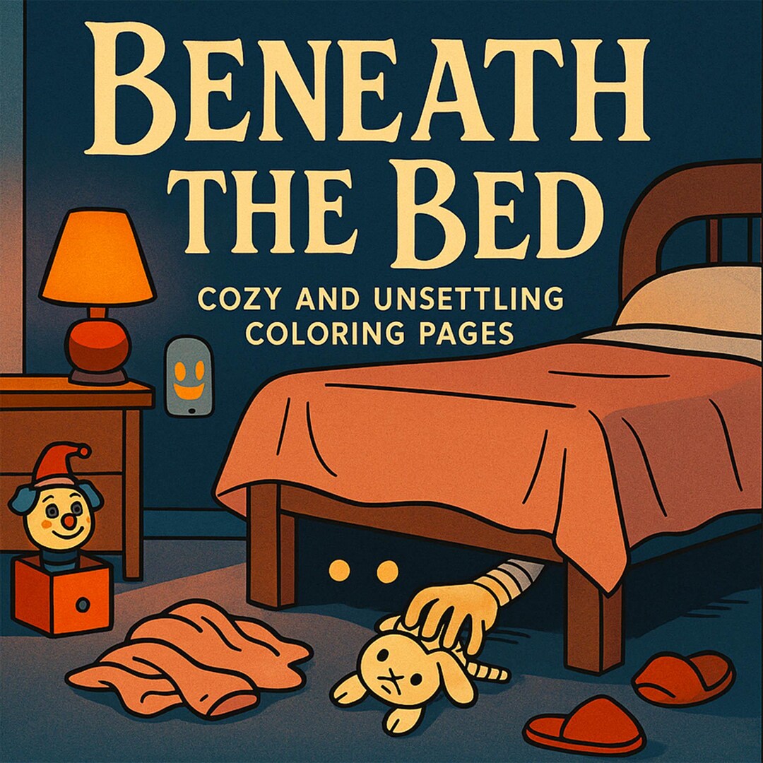 Creepy Under-the-bed Horror Coloring Pages: Cracked Dolls, Spooky ...