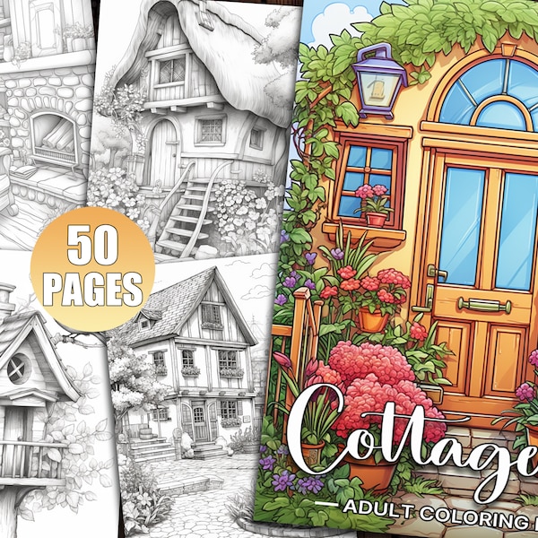 Cottagecore Adult Coloring Pages - Etsy