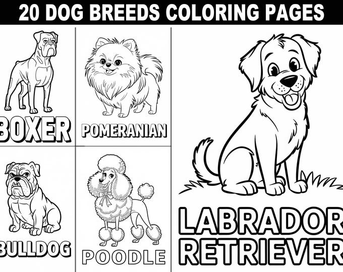 Dog-themed Coloring Pages-preschool-homeschool-motor Skills - Etsy Canada