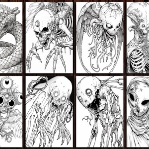 40 Printable Terrifying Beings Coloring Pages for Adults, Spooky ...