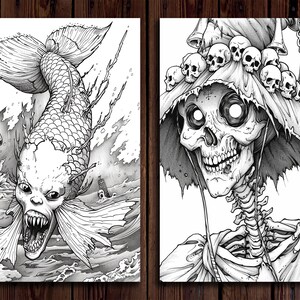 Surrealist Horror Coloring Pages: Macabre Art for Adults (printable ...