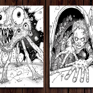 Surrealist Horror Coloring Pages: Macabre Art for Adults (printable ...