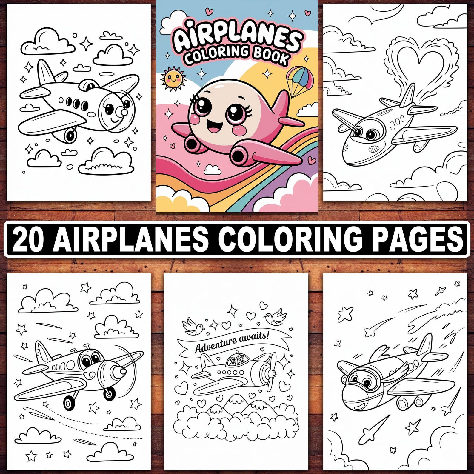 Airplane Coloring Pages: 20 Aviation Art Designs (digital Download) - Etsy