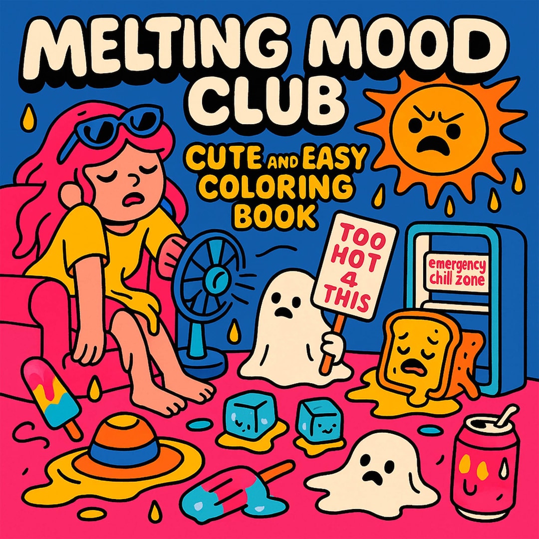 Melting Mood Club Coloring Pages: Kawaii Summer Vibes (PDF Download) - Etsy