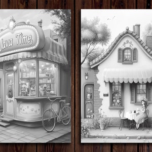Cozy Coffee Shop Coloring Pages: Relaxing Cafe Scenes (printable ...