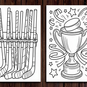 Hockey Coloring Pages: Winter Sports Activity (PDF Download) - Etsy