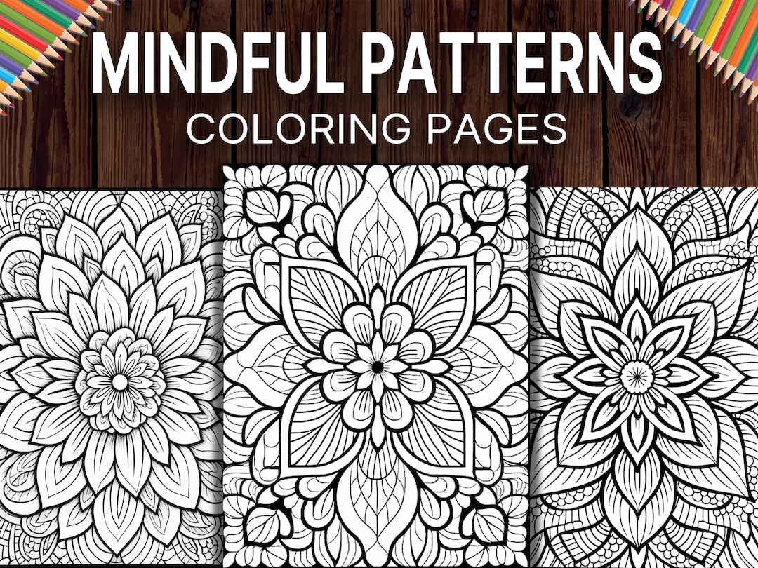 50 Mindful Patterns Coloring Pages for Adults, A Mandala Coloring Book ...