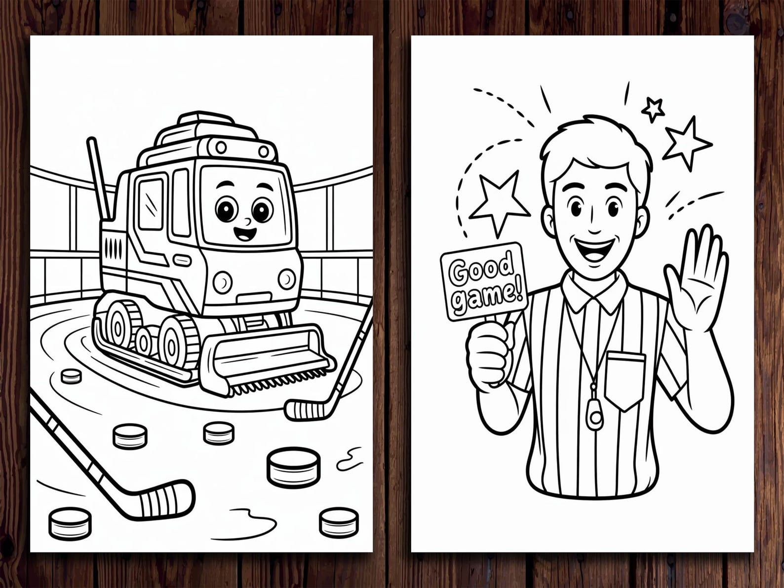 Hockey Coloring Pages: Winter Sports Activity (PDF Download) - Etsy