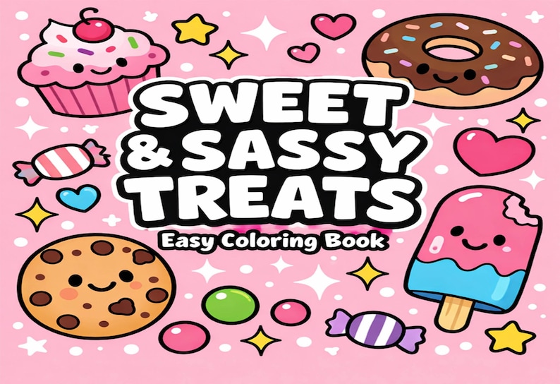 Sweet & Sassy Treats Printable Coloring Pages – 20 Fun Dessert Line Art ...
