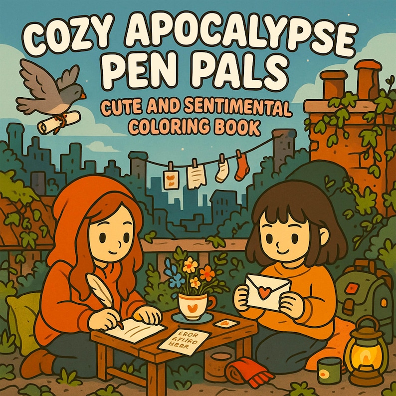 Cozy Apocalypse Coloring Pages: Cottagecore Post-apocalyptic Scenes ...