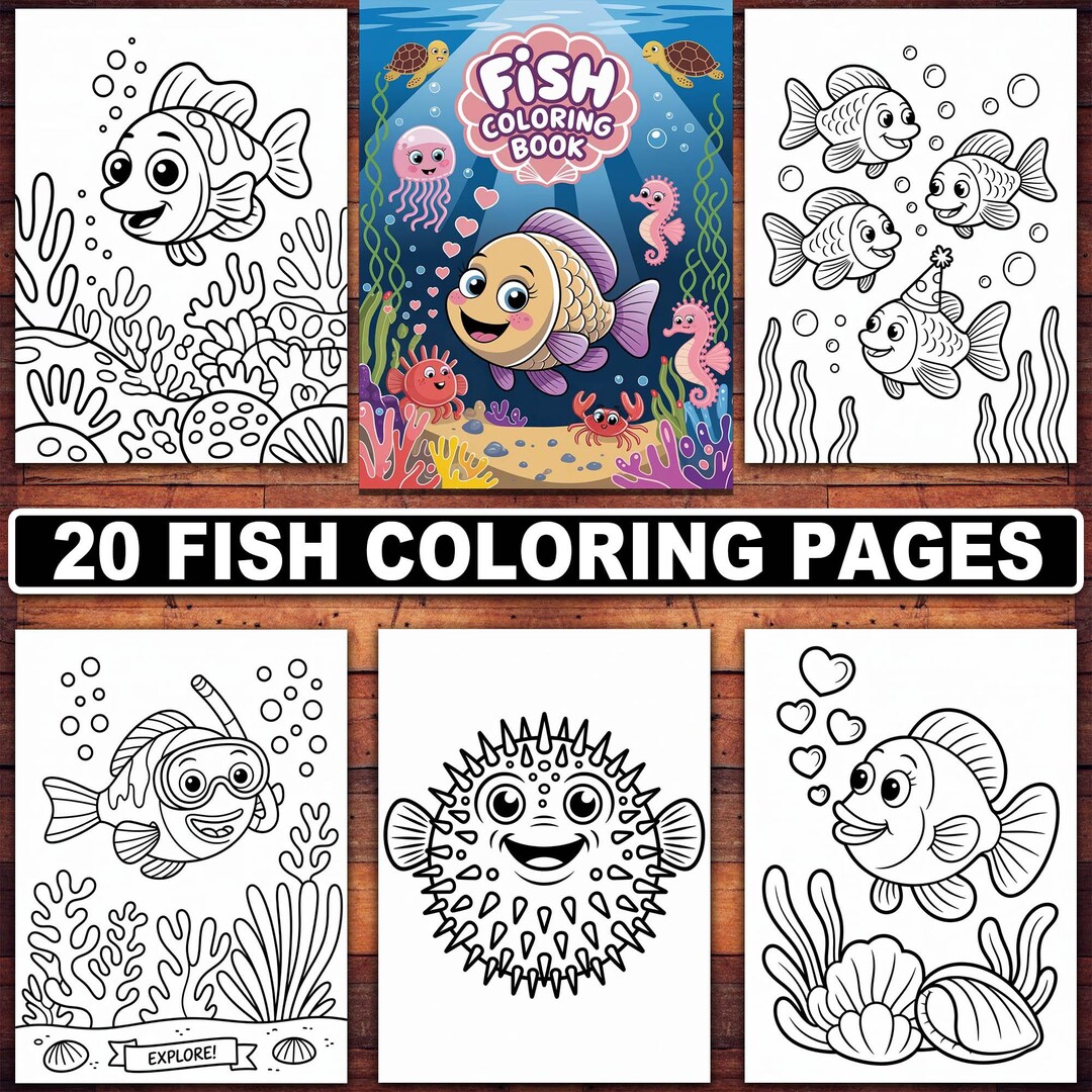 Fish Coloring Book: 20 Tropical & Realistic Designs (PDF) - Etsy