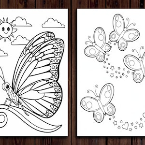 Kawaii Butterfly Coloring Pages | 20 Fun Designs (digital Download) - Etsy