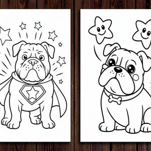 Cute Bulldog Coloring Pages Digital Download | 20 Adorable Dog Designs ...