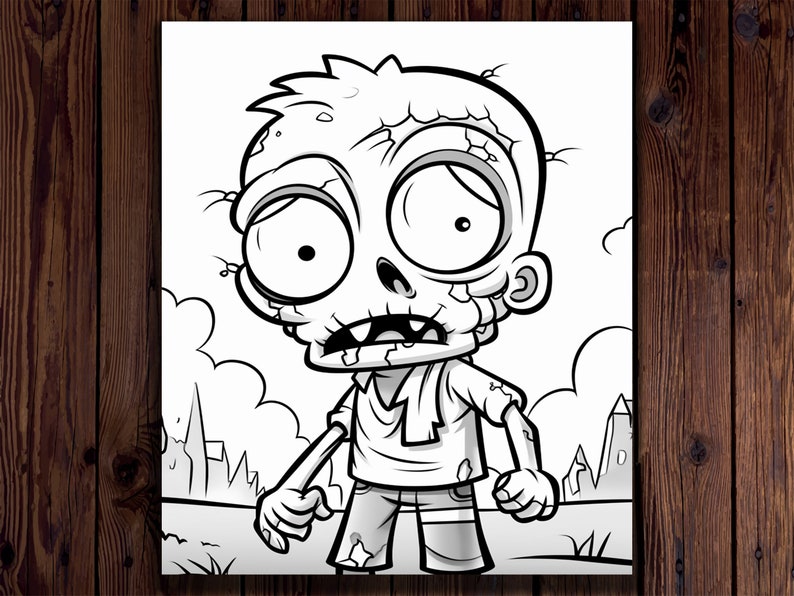 50 Cute Zombies Coloring Pages for Kids & Adults, A Halloween Coloring ...