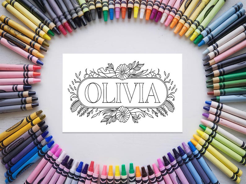 Custom Floral Name Coloring Pages | Personalized Printable Art for Kids ...