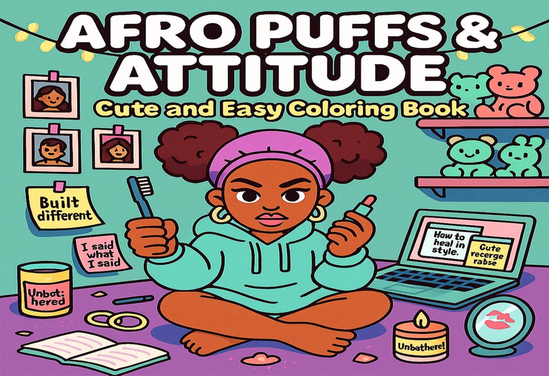 Afro Puffs Coloring Book: Bold Black Girls, Style & Confidence (PDF ...