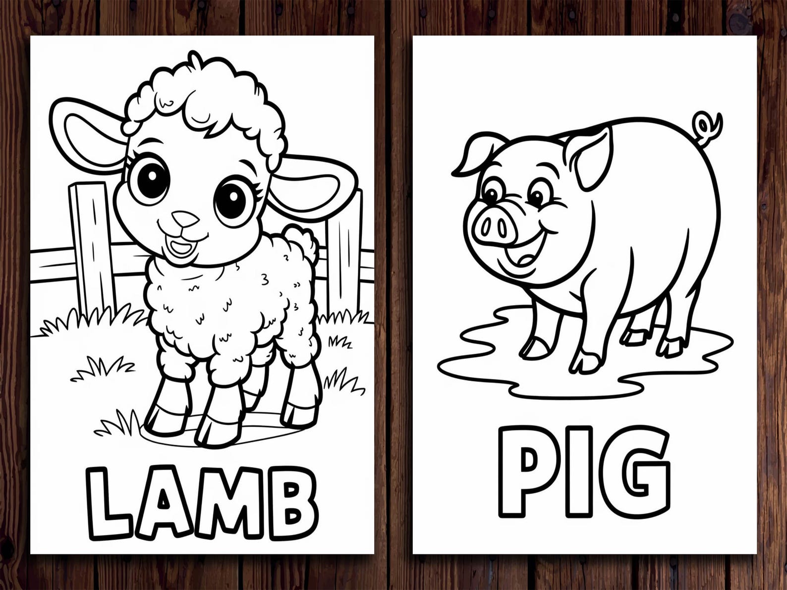 Farm Animals Coloring Pages: 20 Fun Barnyard Designs (digital Download ...