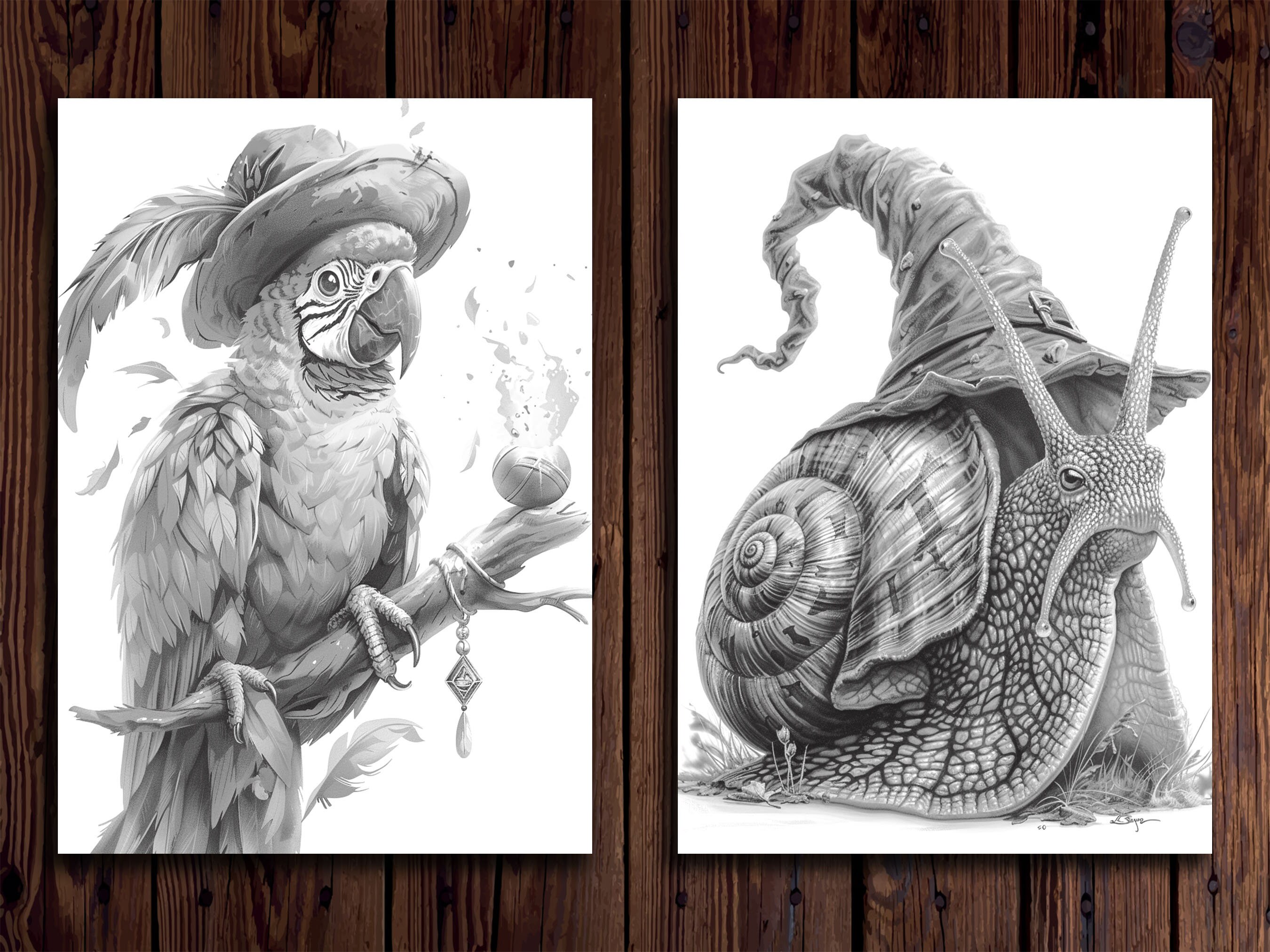 Wizard Animals Coloring Pages: 40 Fantasy Printable Sheets (digital ...