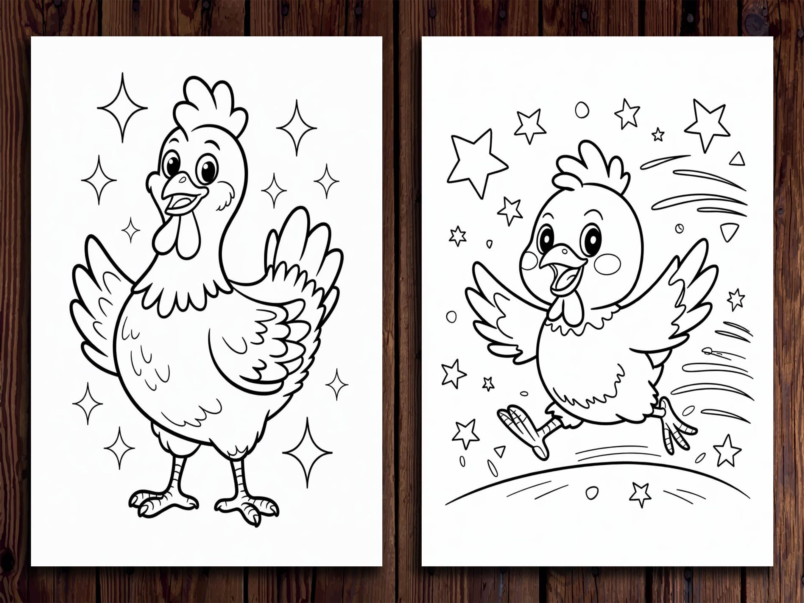 Kawaii Chicken Coloring Book | 20 Farm Animal Pages (PDF) - Etsy