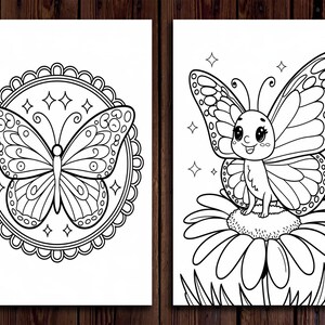 Kawaii Butterfly Coloring Pages | 20 Fun Designs (digital Download) - Etsy