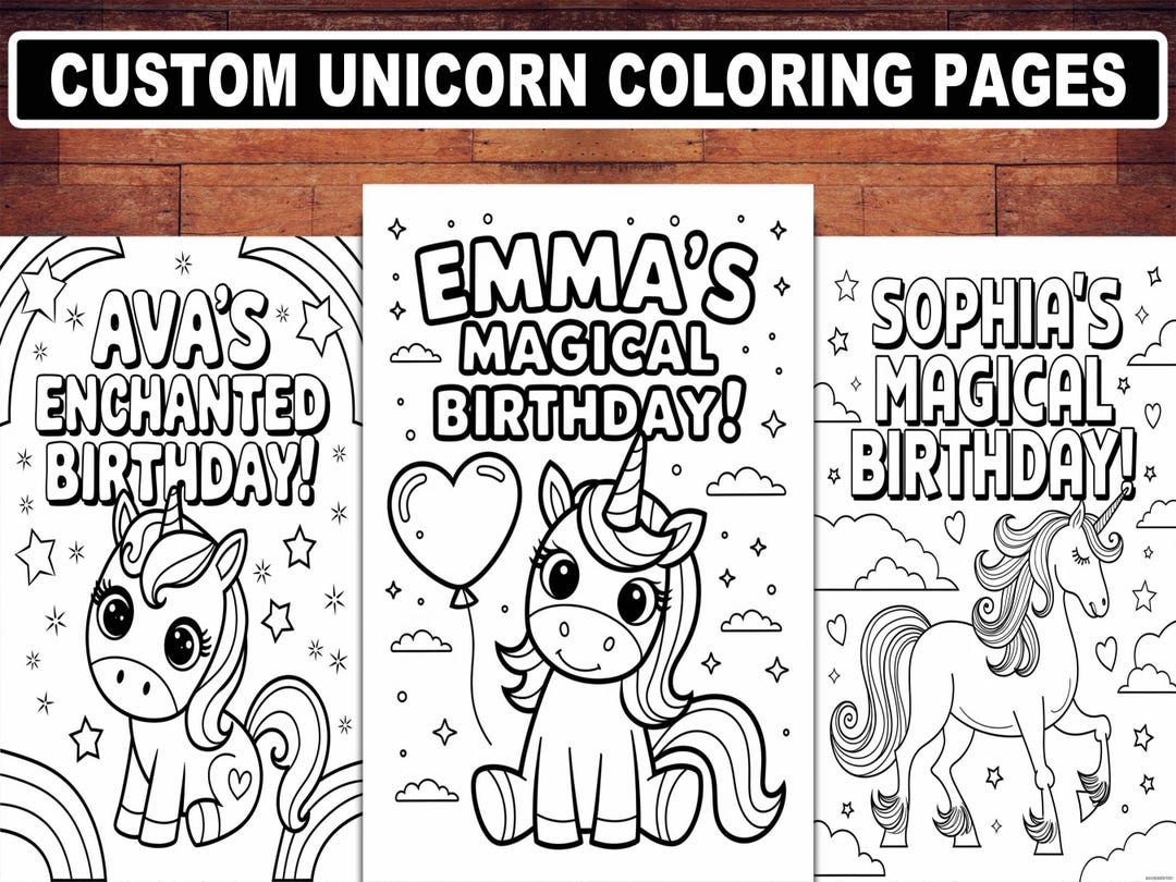 Personalized Unicorn Birthday Coloring Pages for Kids | Magical ...