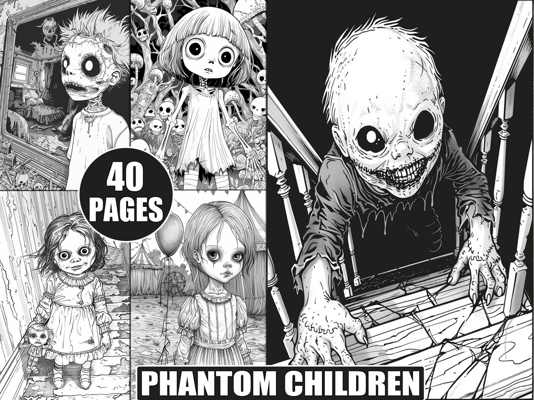 40 Printable Phantom Children Coloring Pages for Adults Grayscale ...