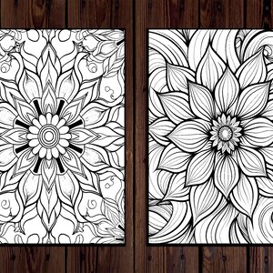 50 Floral Mandala Coloring Pages for Adults, Mindful Patterns Coloring ...