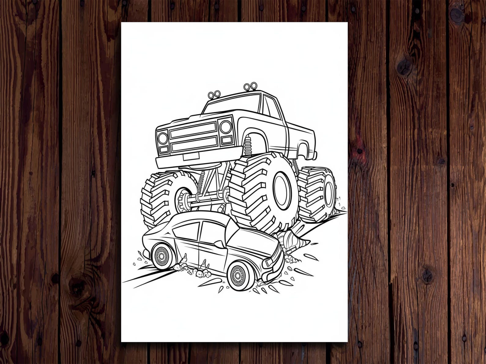 Monster Truck Coloring Pages: 20 Action Designs for Kids (digital ...