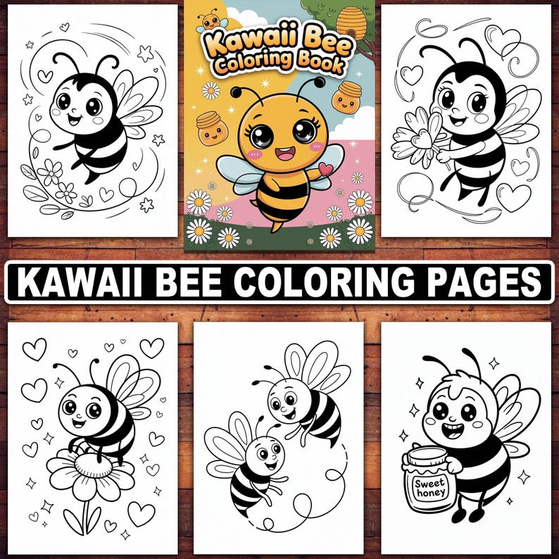 Kawaii Bee Coloring Book | 20 Printable Designs (PDF Download - Etsy UK