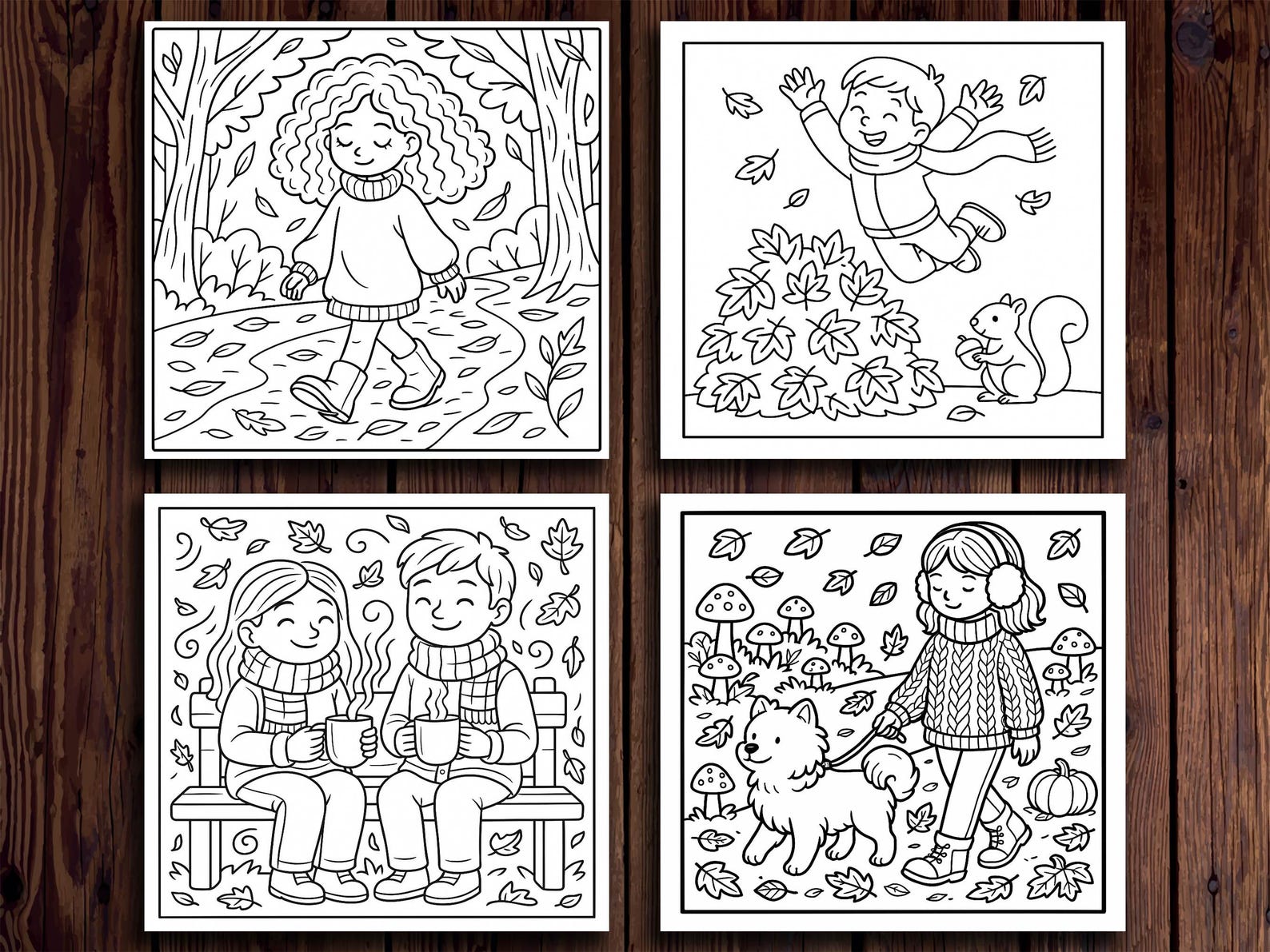 Autumn Coloring Pages: Cozy Fall Scenes (digital Download) - Etsy