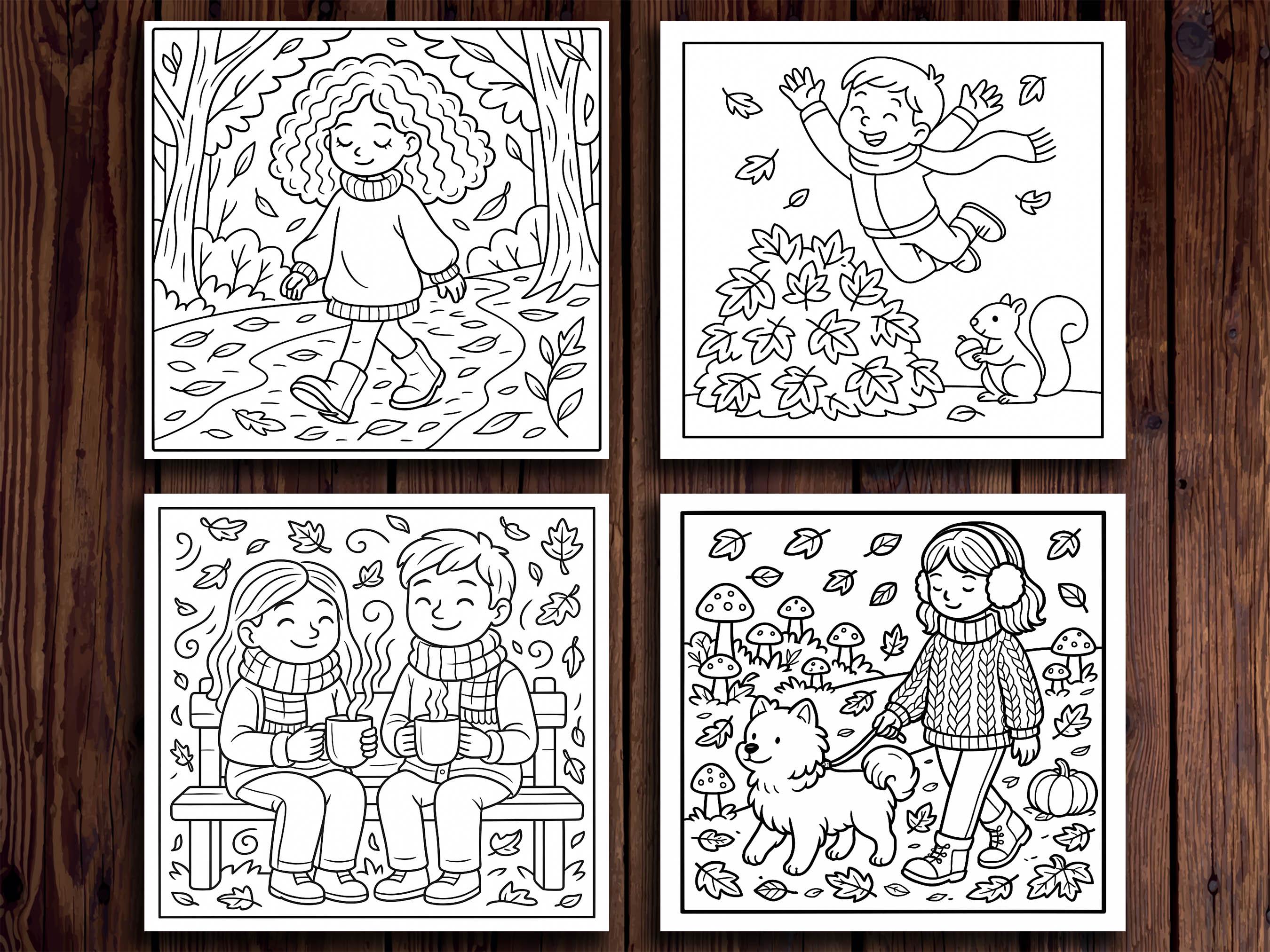 Autumn Coloring Pages: Cozy Fall Scenes (digital Download) - Etsy