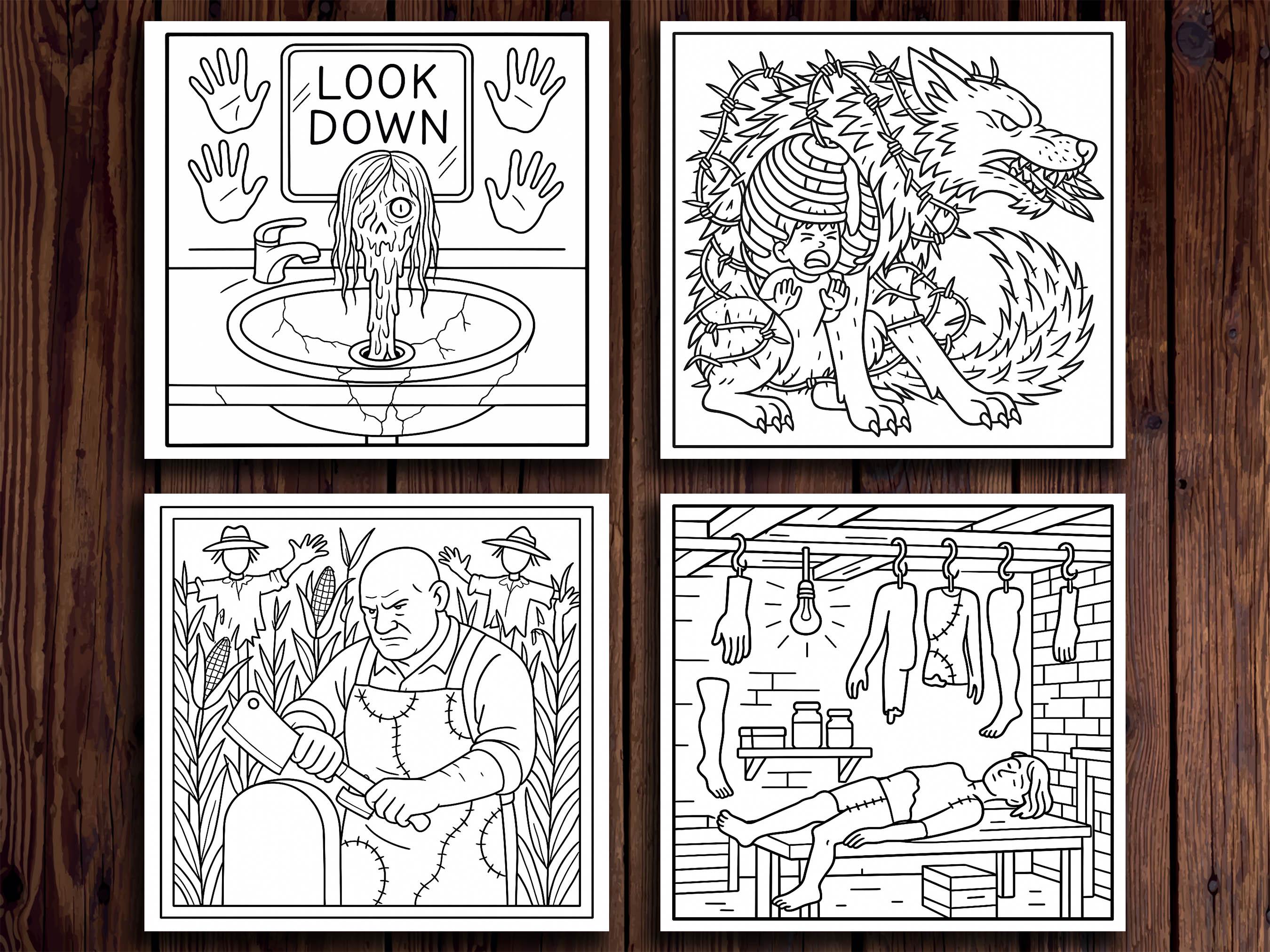 Horror Coloring Pages V2: Scary Creatures, Nightmare Scenes (PDF ...