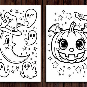 Kawaii Halloween Coloring Pages | 20 Cute and Spooky Designs for Kids ...