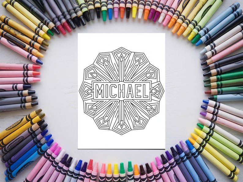 Custom Mandala Coloring Pages With Name | Personalized Printable for ...