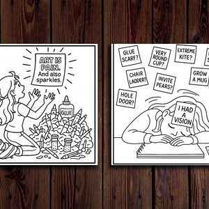 Messy Craft Room Coloring Pages: Creative Chaos for Art Girls - Etsy