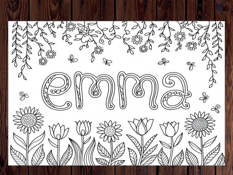 Custom Name Coloring Pages for Kids & Adults | Personalized Printable ...