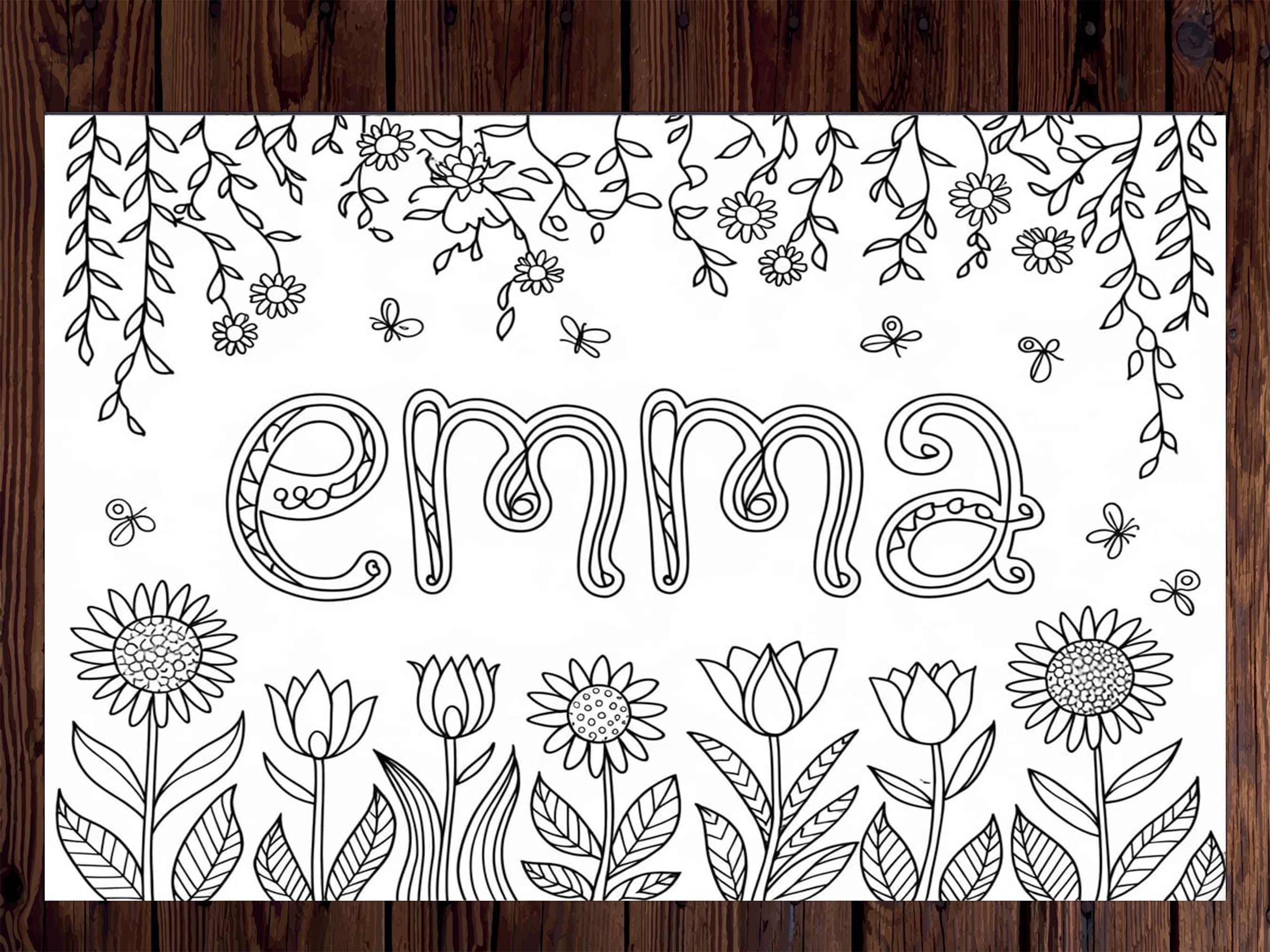 Custom Name Coloring Pages for Kids & Adults | Personalized Printable ...