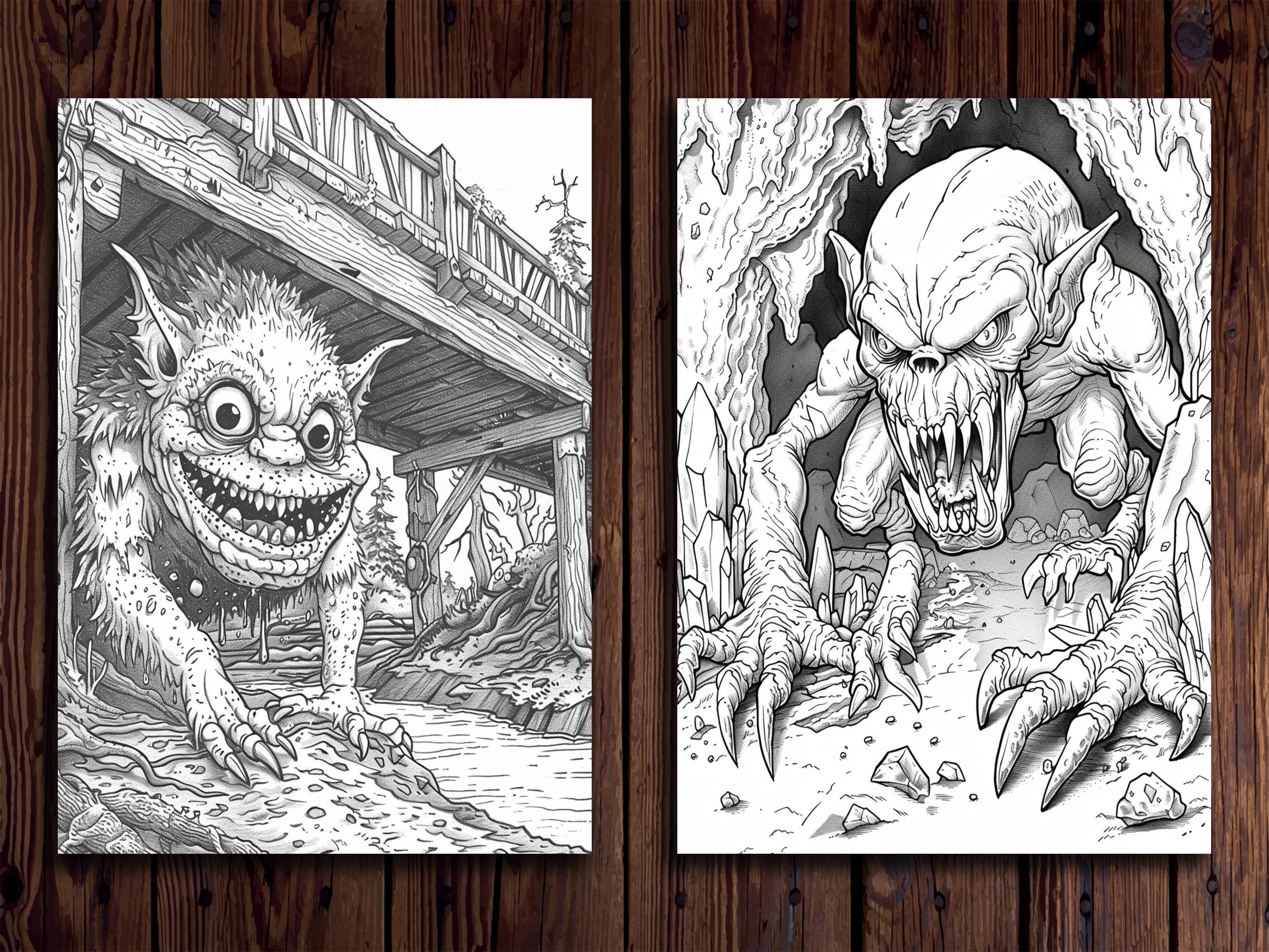 Ghoulish Goblins Coloring Pages: 30 Printable Horror Art Sheets ...