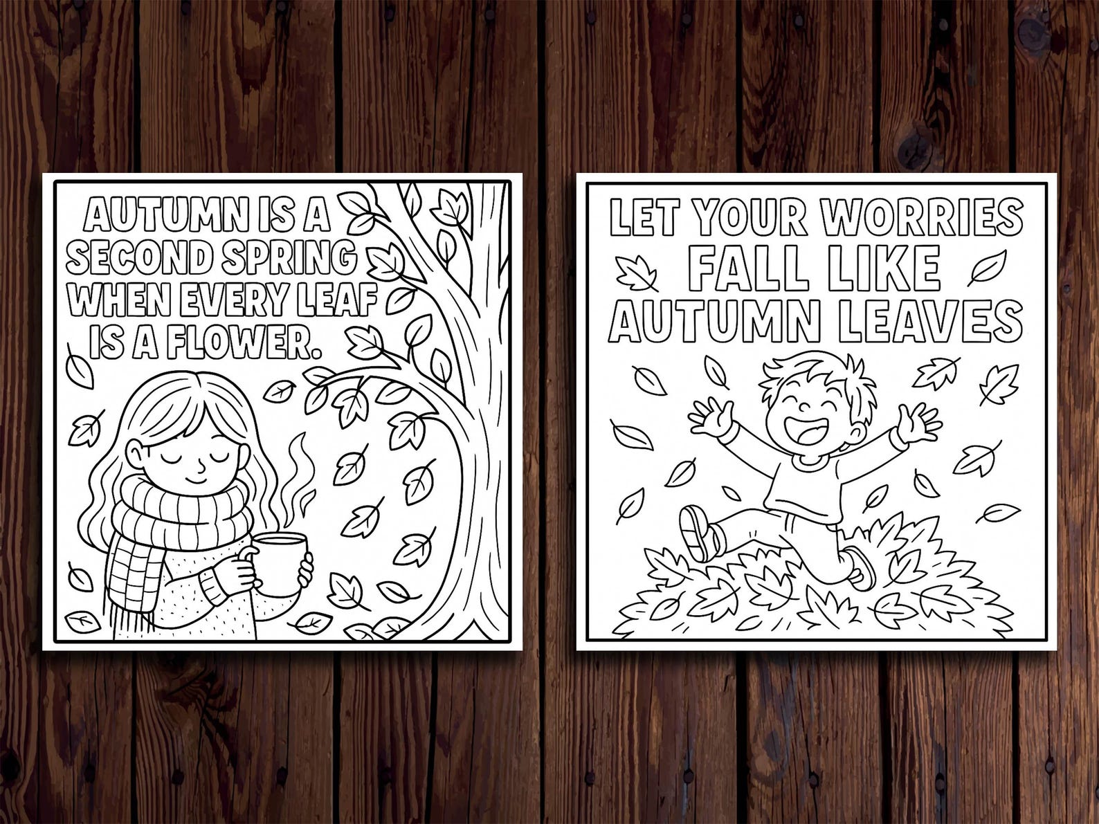 Autumn Coloring Pages: Cozy Fall Scenes (digital Download) - Etsy