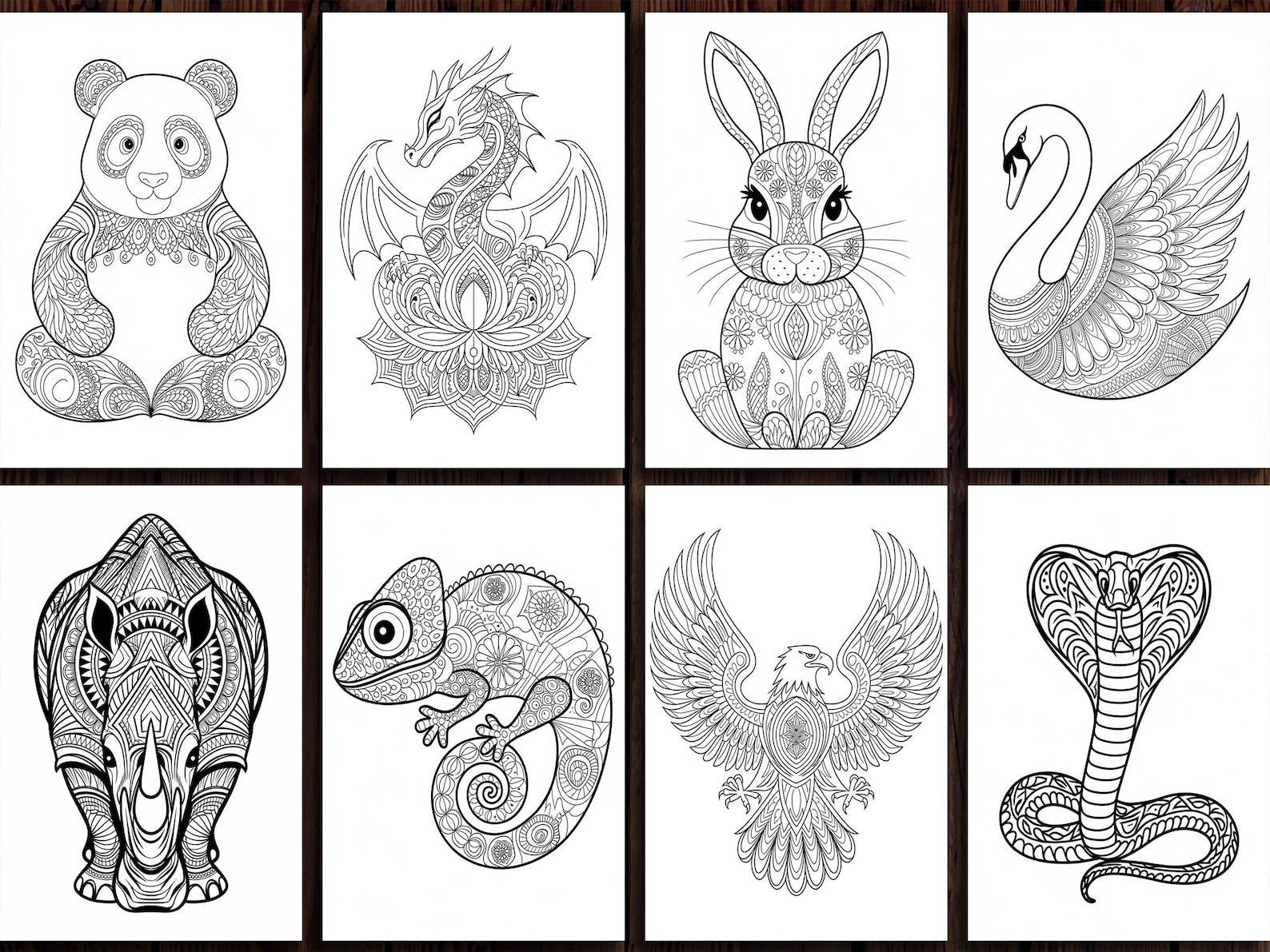 50 Animal Mandala Coloring Pages: Wildlife Art, Floral & Geometric (PDF ...