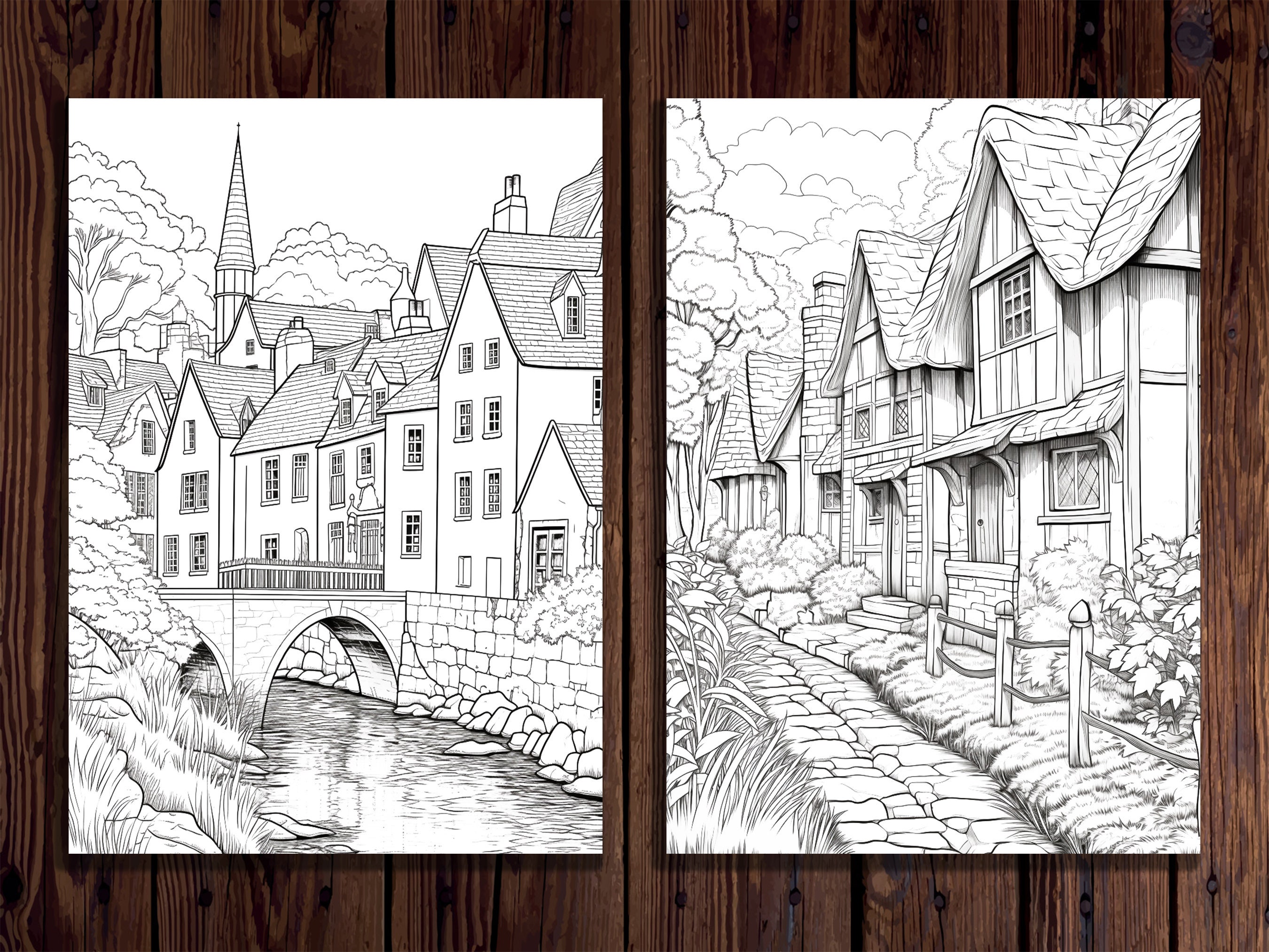 Scottish Countryside Coloring Pages for Adults A Country Life - Etsy
