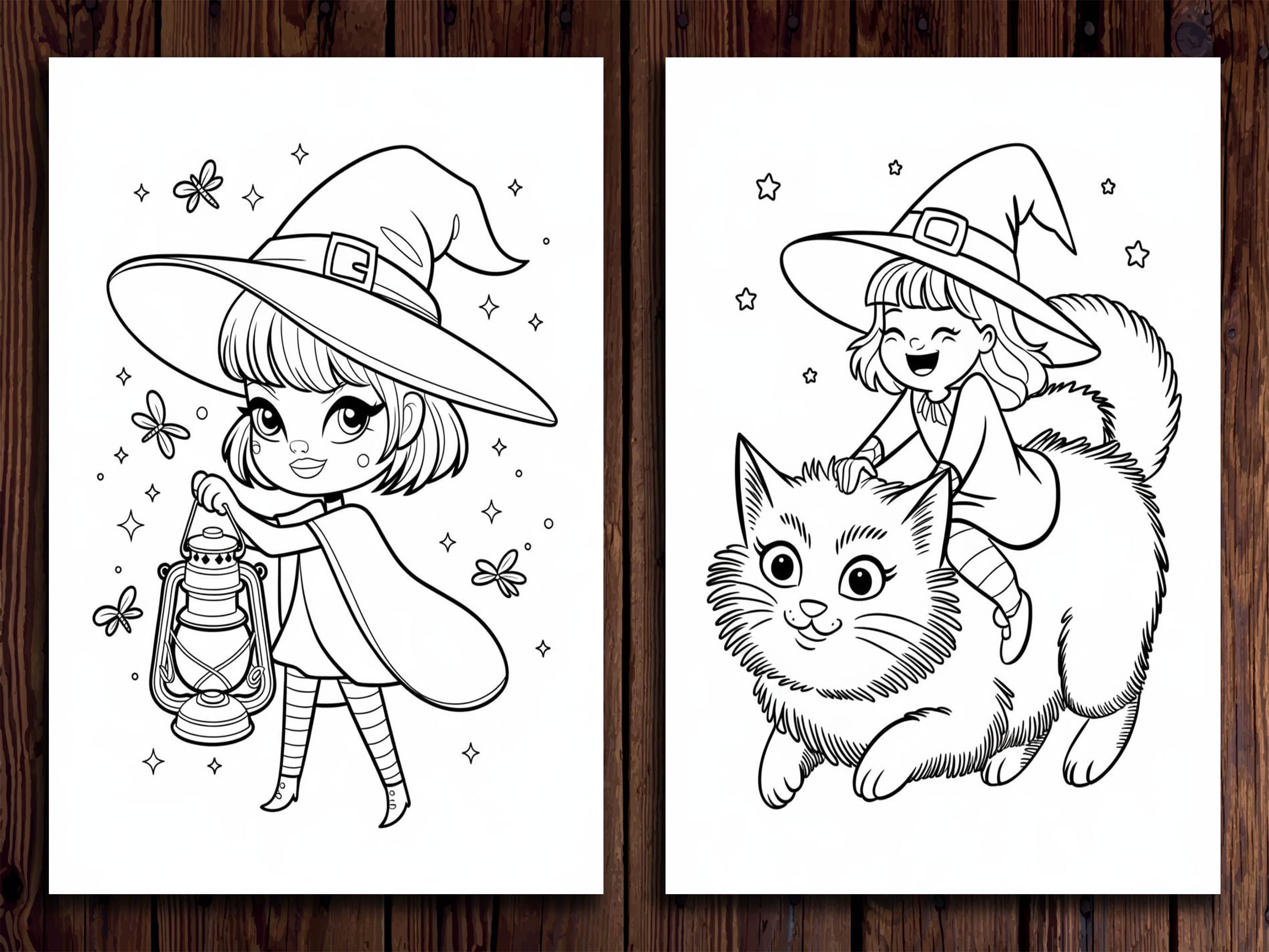Kawaii Witch Coloring Pages | Spooky Chibi Designs (digital Download ...