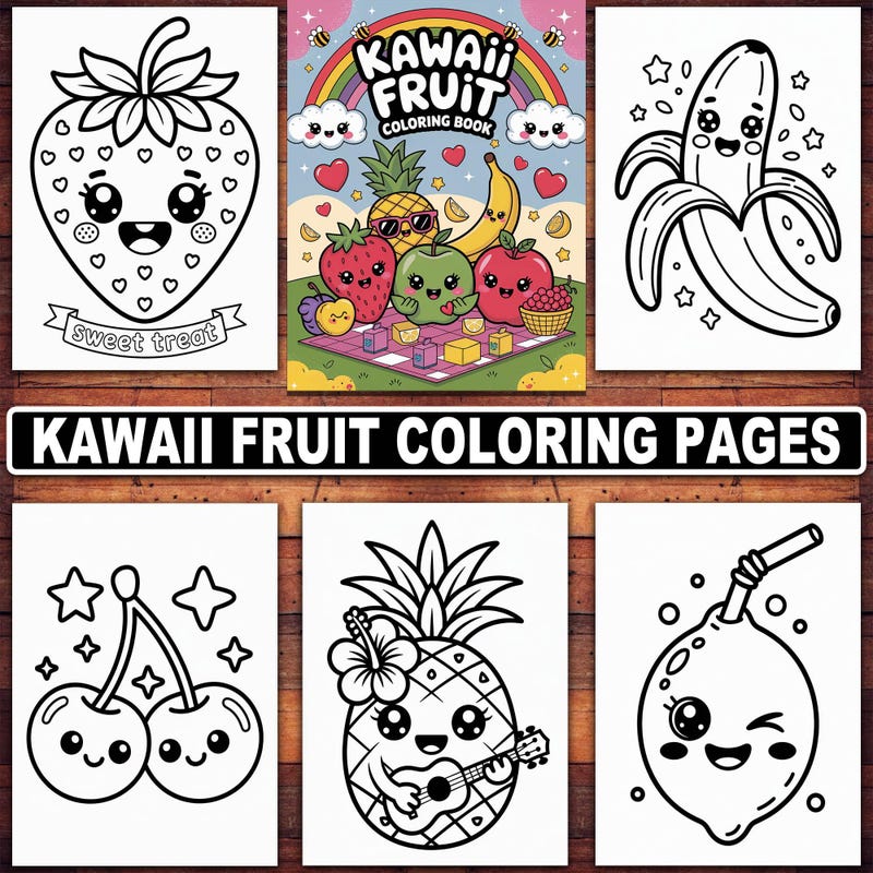 Alphabet Fruit Coloring Pages - Etsy Canada
