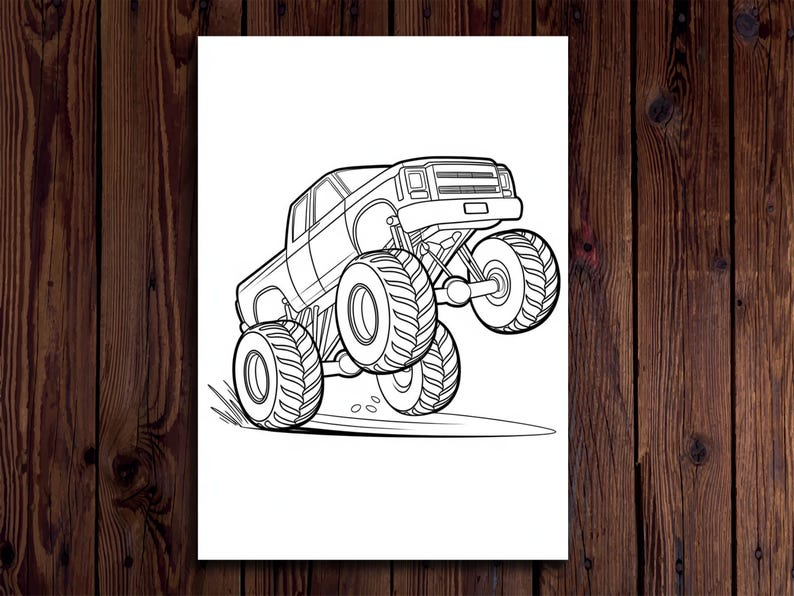 Monster Truck Coloring Pages: 20 Action Designs for Kids (digital ...