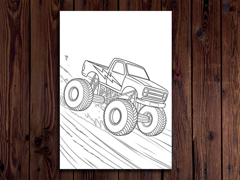 Monster Truck Coloring Pages: 20 Action Designs for Kids (digital ...