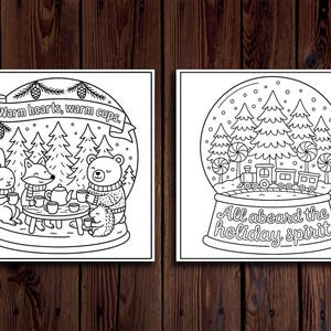 Christmas Snow Globe Coloring Pages: 20 Whimsical Winter Scenes ...